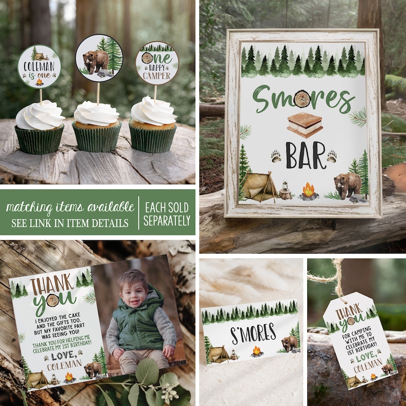 Camping Don't Feed the Bears Sign Party Decor Lumberjack One Happy ...