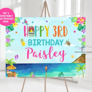 Luau Beach Party Backdrop Tropical Summer Theme Birthday Decor ...