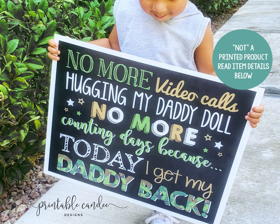 Welcome Home Daddy Sign Homecoming Kids Back From Deployment Sign ...