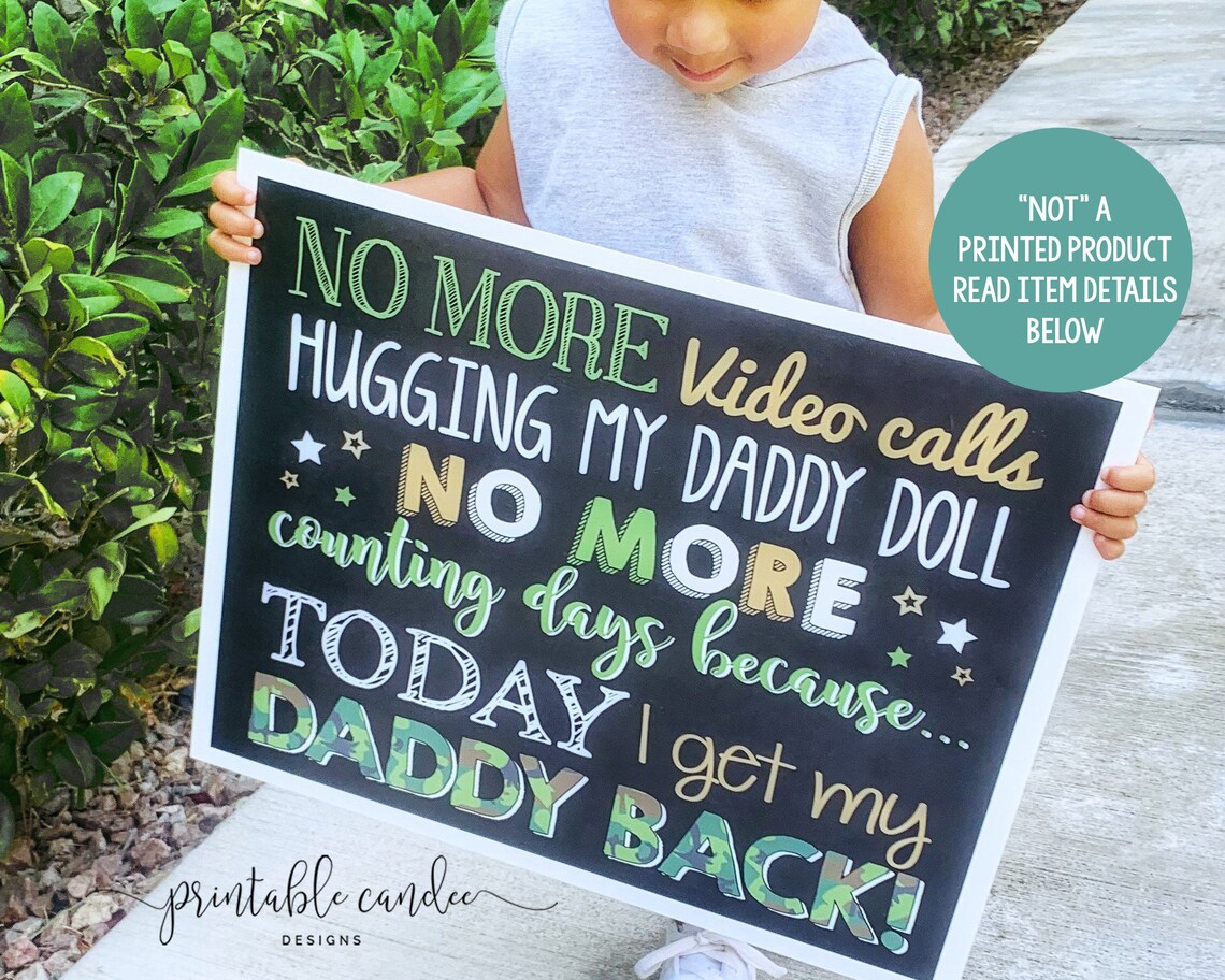 Welcome Home Daddy Sign Homecoming Kids Back From Deployment - Etsy