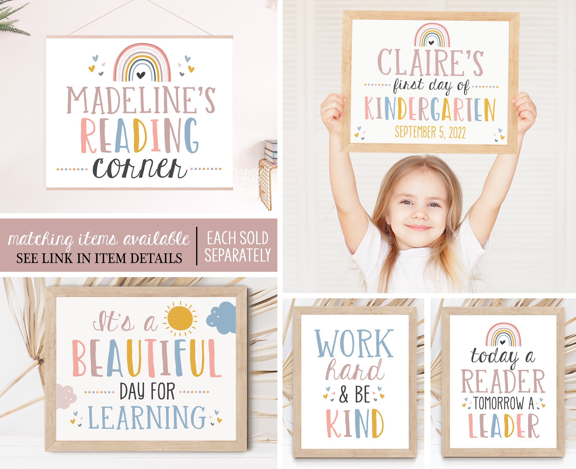 Editable First Day of School Sign Template Back to School Neutral ...