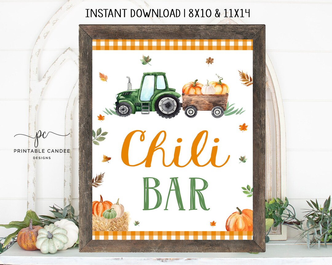 Pumpkin Chili Bar Sign Birthday Boy Table Sign Pumpkin Party Signs ...
