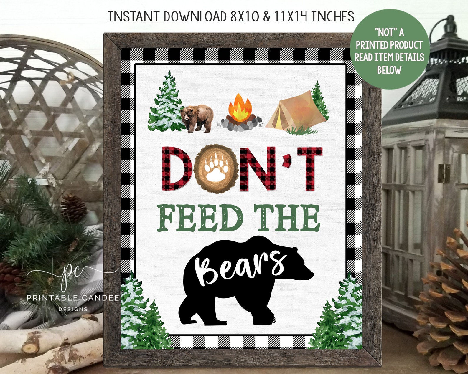 Camping Don't Feed the Bears Sign Party Decor Lumberjack - Etsy