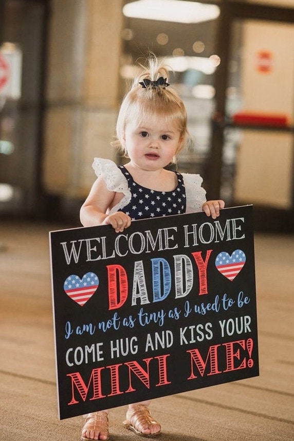 Welcome Home Daddy Sign Template Homecoming Mini Me Back From - Etsy