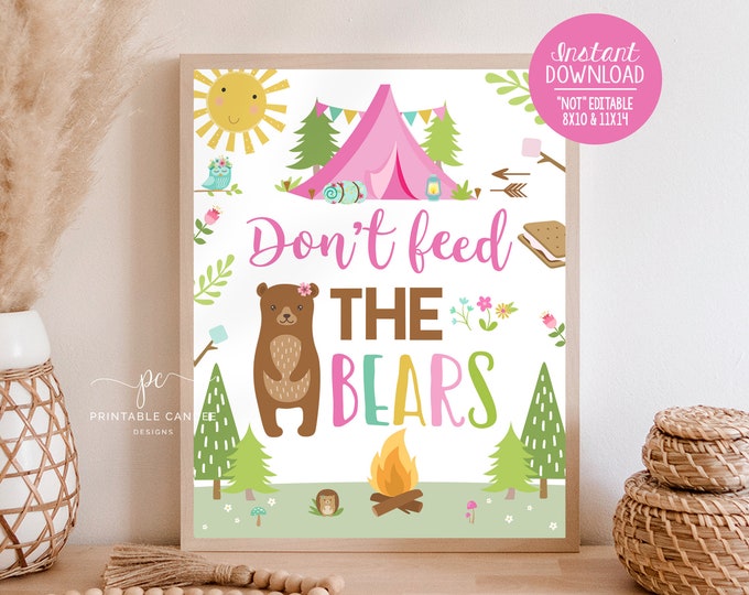 Don't Feed the Bears- Camping Party Poster - Etsy Canada