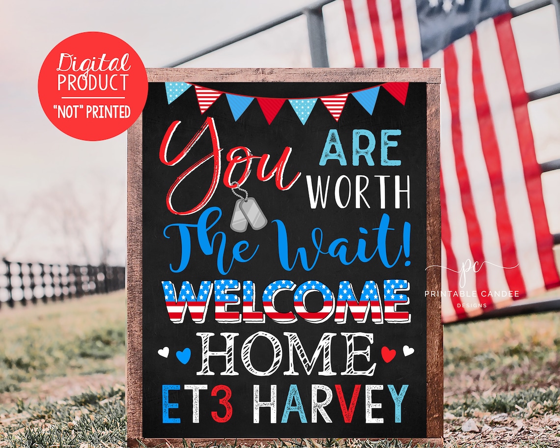 Welcome Home Wife Spouse Husband Sign Homecoming Worth the - Etsy