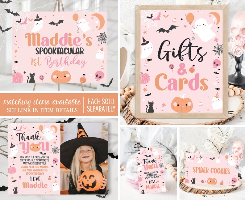 Editable Halloween Favor Tags Pink Ghost Party Decor Girl - Etsy