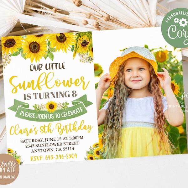 Sunflower Invitation - Etsy