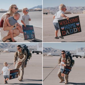 Welcome Home Daddy Sign Editable Red White Blue Homecoming Back From ...