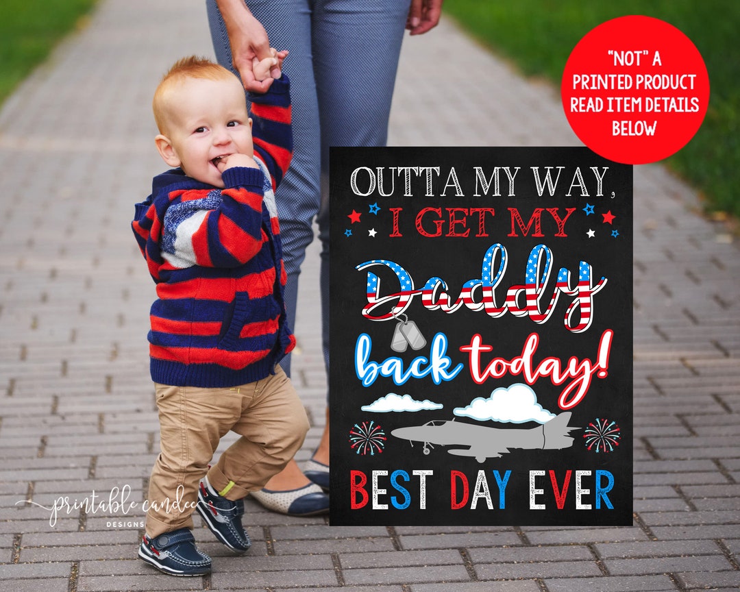 Welcome Home Daddy Sign Airman Military Homecoming Back From Deployment ...