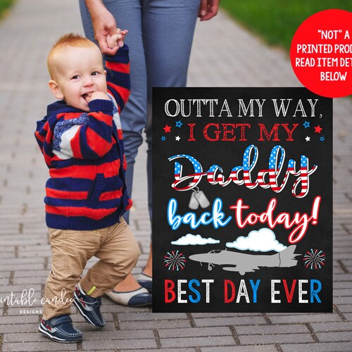 Welcome Home Daddy Sign Airman Military Homecoming Back From | Etsy