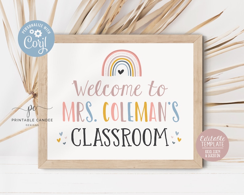 Editable Teacher Name Sign Template Classroom Decor Neutral - Etsy
