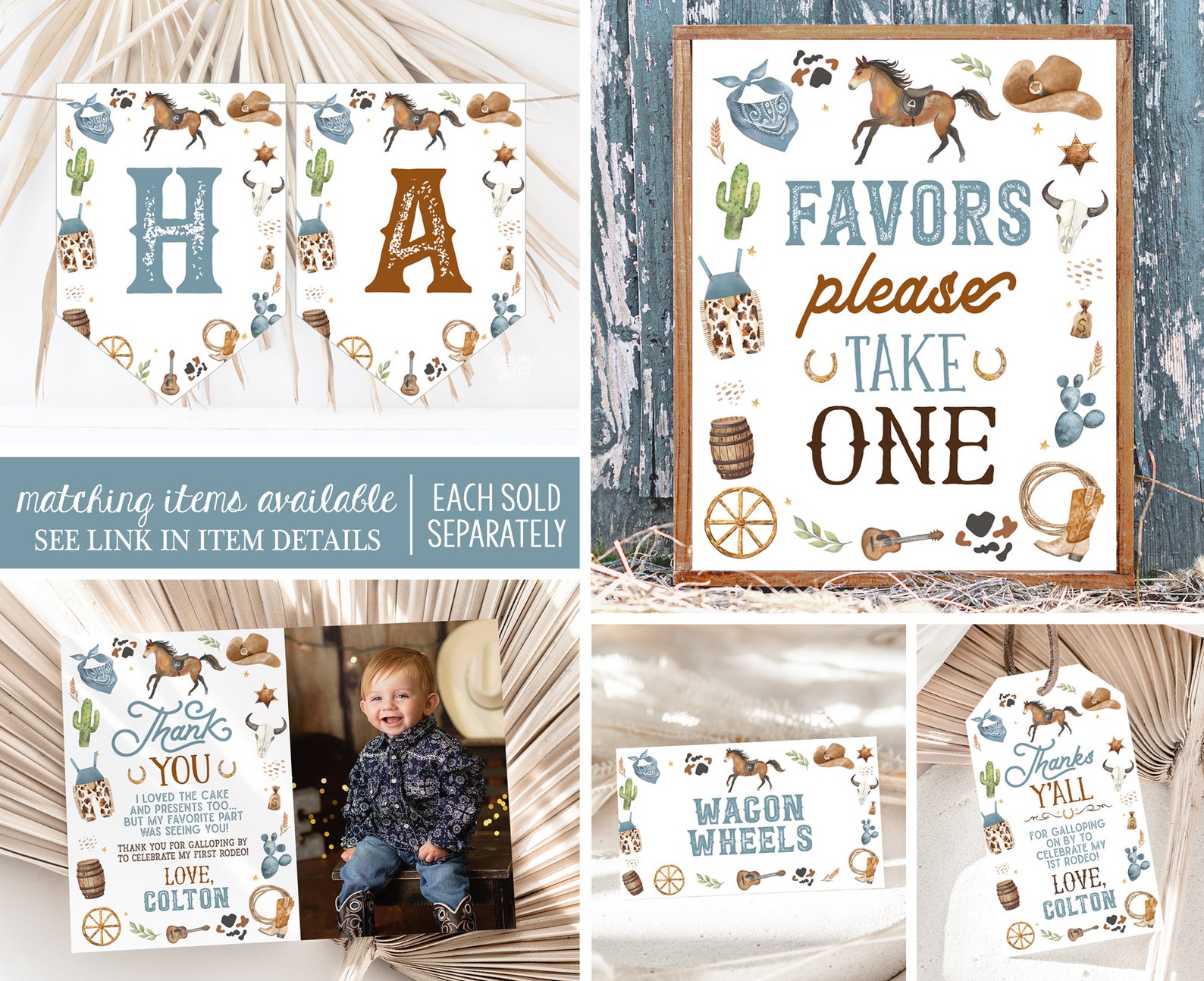 Editable Cowboy Milestone Sign 1st Rodeo Birthday Party Theme Wild West ...
