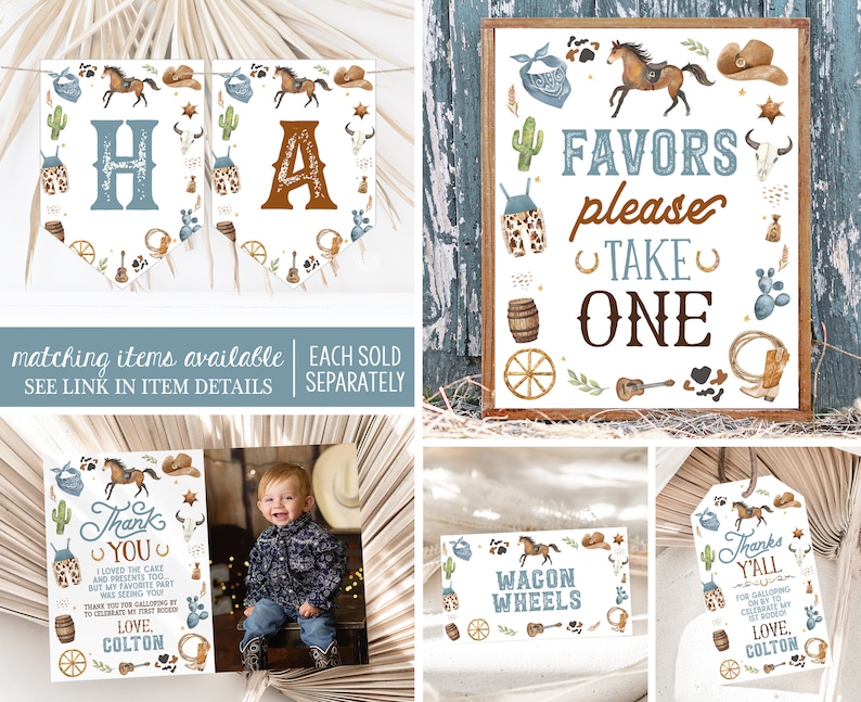 Editable Cowboy Milestone Sign 1st Rodeo Birthday Party Theme - Etsy