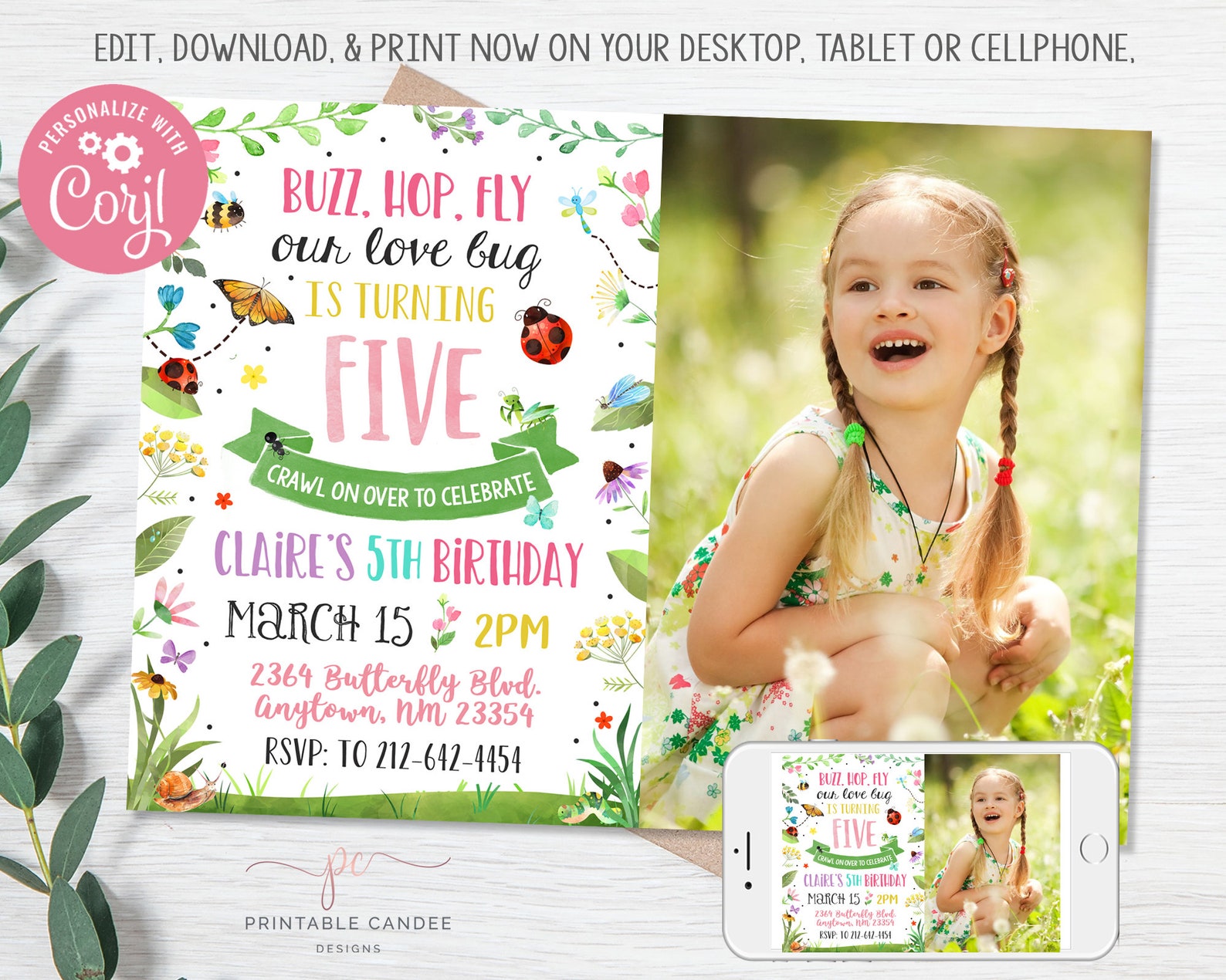 Bug Invitation Bug Birthday Party Bug Any Age Birthday Invite | Etsy