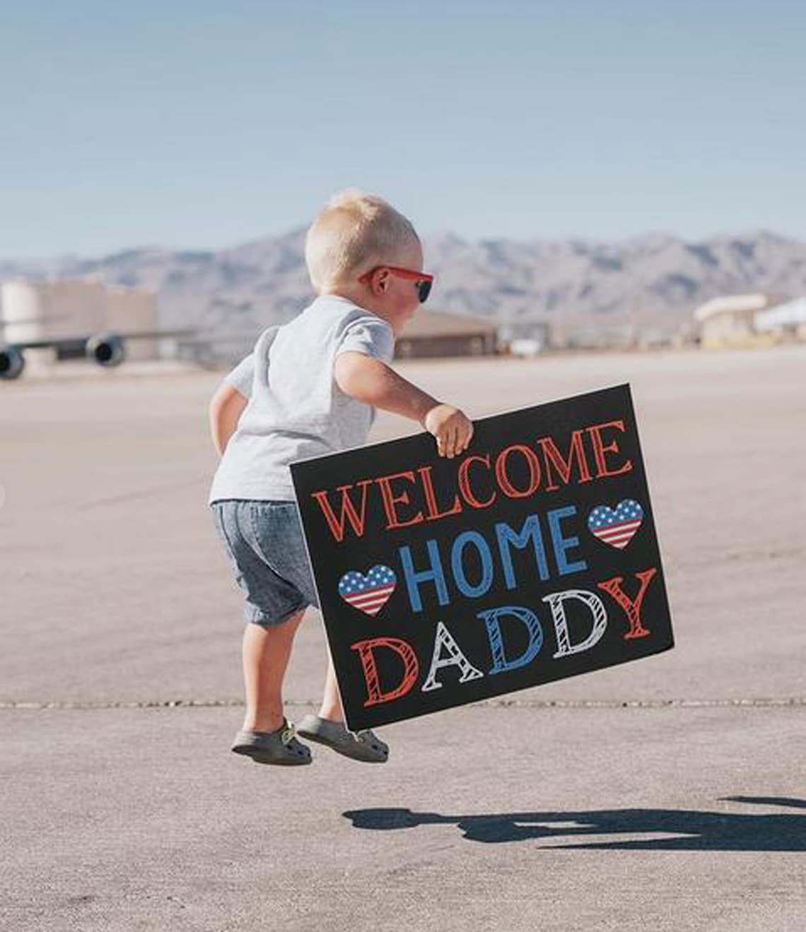 Welcome Home Daddy Sign Editable Red White Blue Homecoming | Etsy