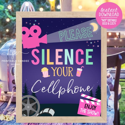 Editable Backyard Movie Night Welcome Sign Outdoor Movie - Etsy