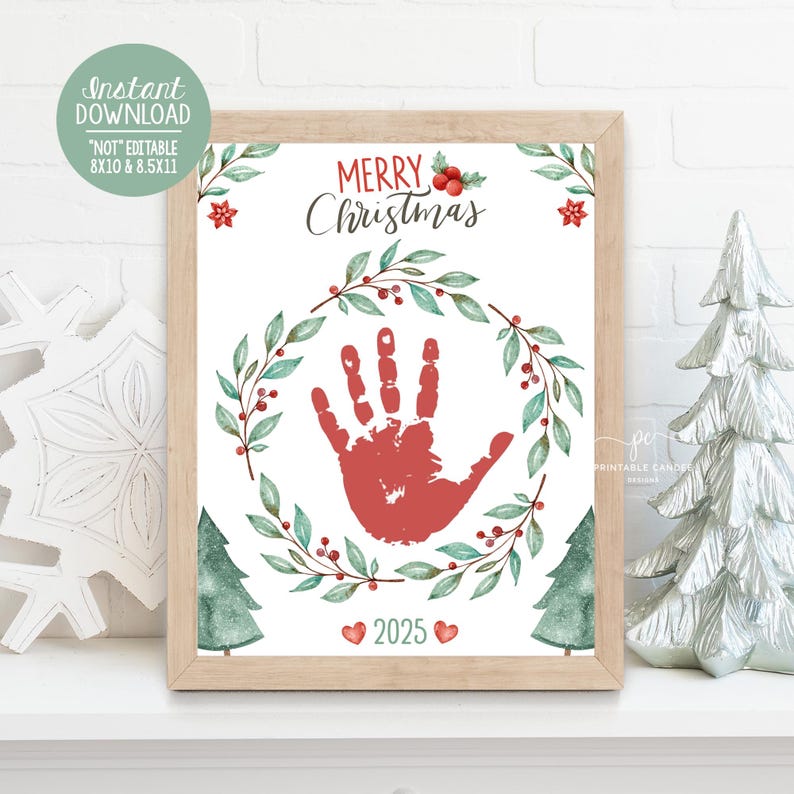 Christmas Wreath Handprint Craft Holiday School Church Activity Kids ...