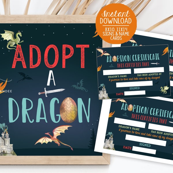 Adopt a Dragon Sign - Etsy