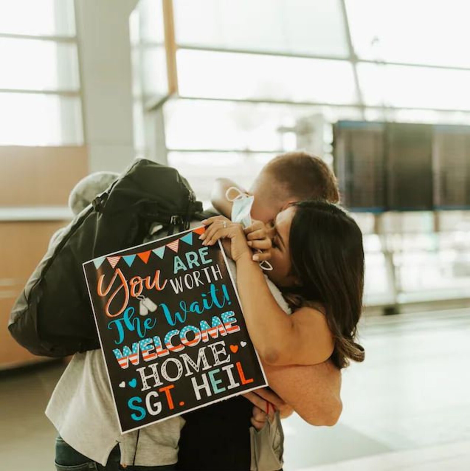 Welcome Home Wife Spouse Husband Sign Homecoming Worth the | Etsy