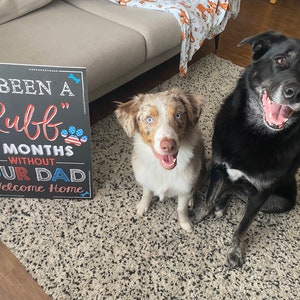 Welcome Home Dog Sign Dad Pet Homecoming Back From Deployment Best ...
