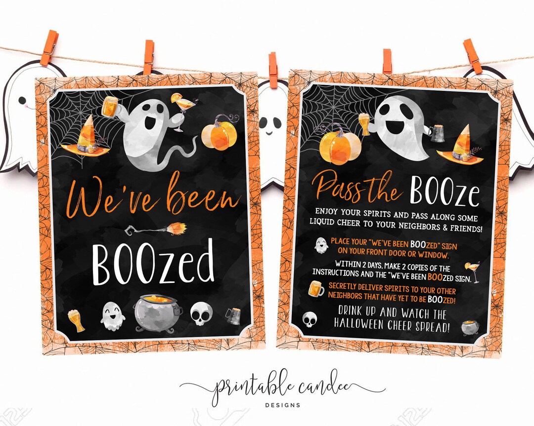 You've Been Boozed Printables We've Been Boozed Set Drink Sign Wine ...