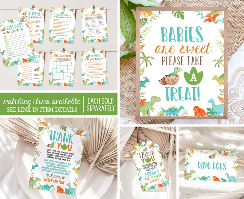 Dinosaur Food Sign Baby Shower Food Station Dino Party Boy - Etsy