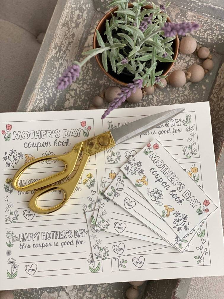 Mother's Day Coupon Book Printable Kids Children Mom Gift - Etsy
