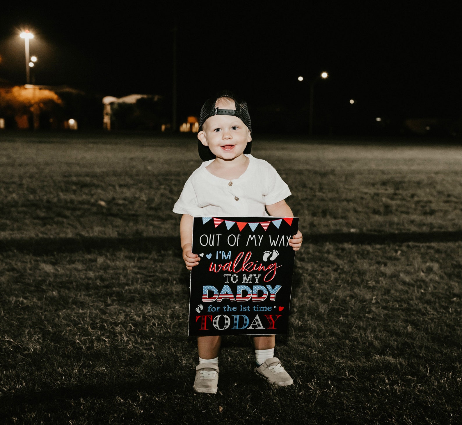 Welcome Home Walking to Daddy Sign Red White Blue Homecoming - Etsy