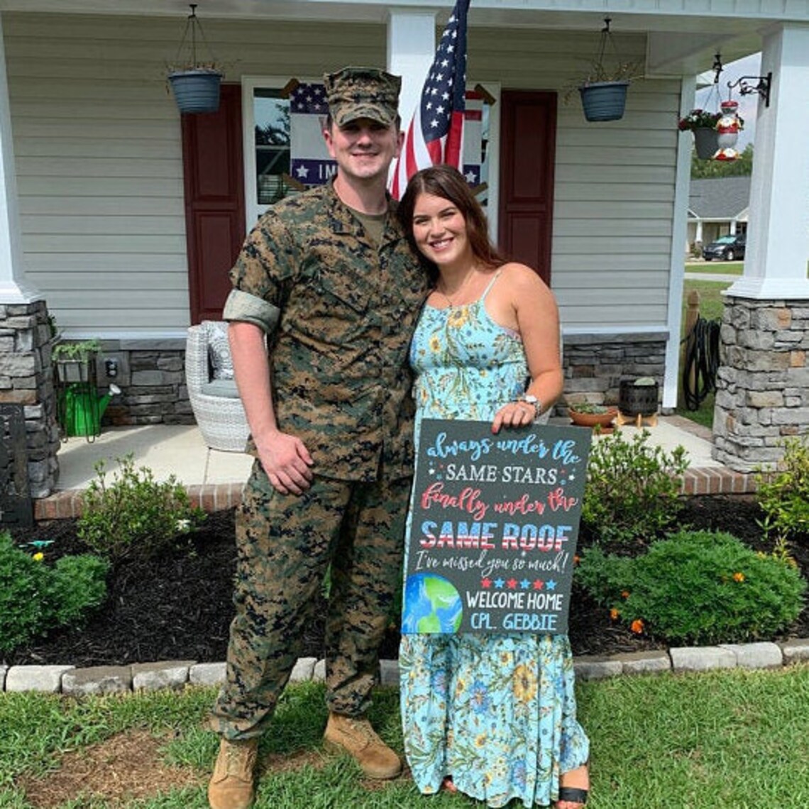 Welcome Home Wife Spouse Husband Sign Template Same Stars | Etsy