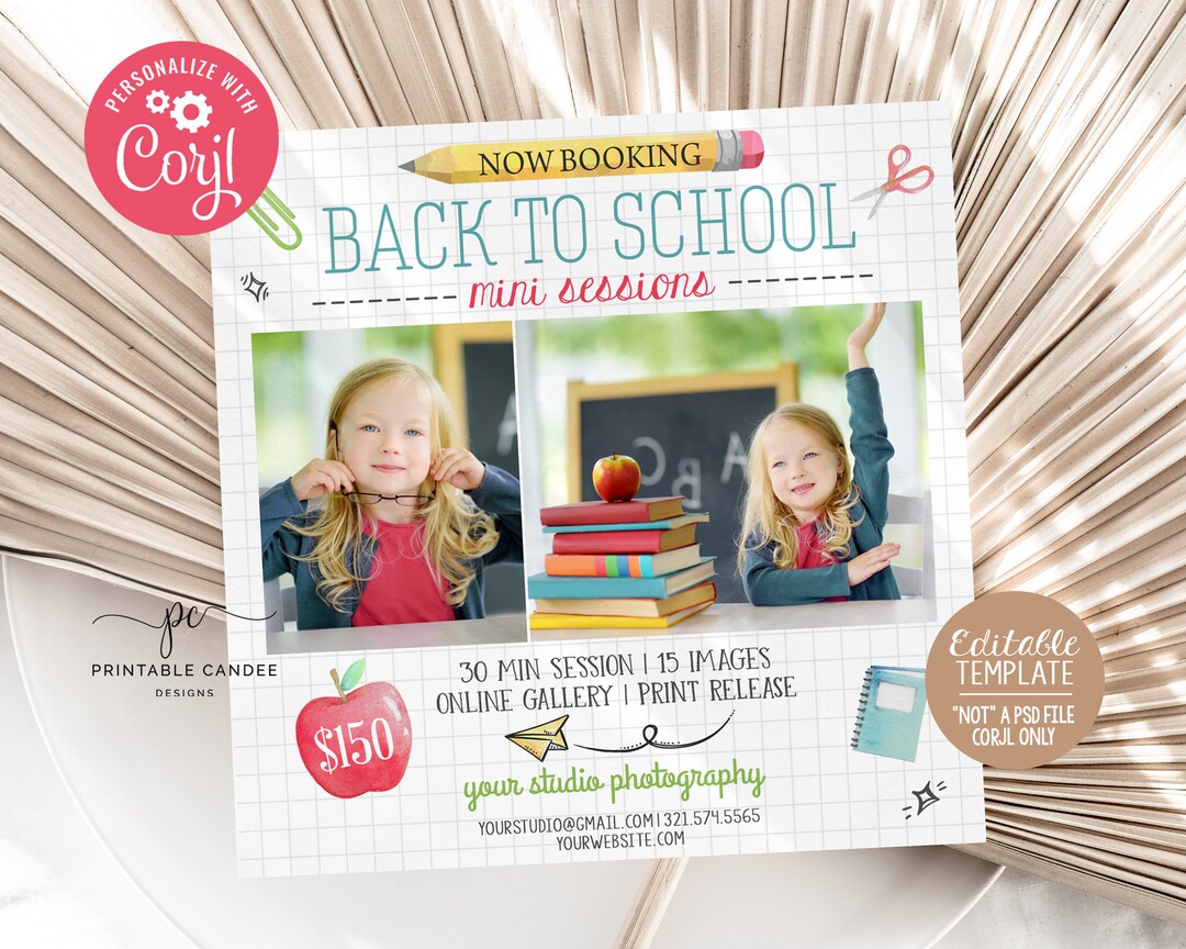 Back to School Mini Session Template Kids Photography School Minis ...