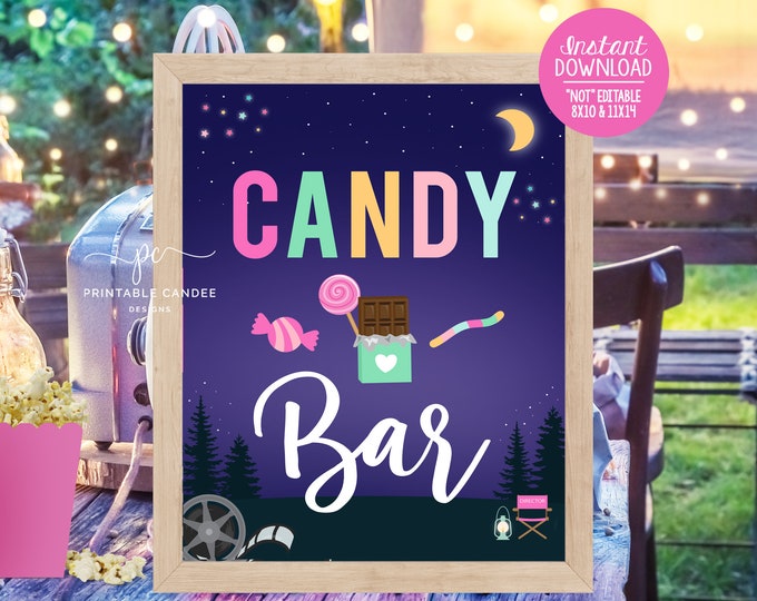 Thank You Sign - Printable Movie Night Popcorn Birthday Party Decor ...