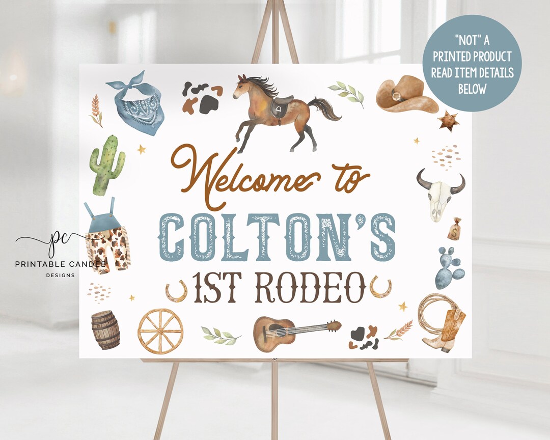 Cowboy Party Backdrop 1st Rodeo Birthday Party Theme Wild West ...