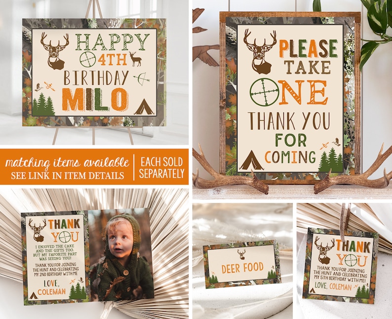 Editable Camo Hunting Food Labels Deer Boy Birthday Decor Food Tent ...