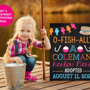Fishing Adoption Announcement Sign Ofishally Digital Chalkboard Adopted ...