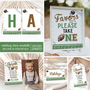 Football Favor Sign Sports Birthday Party Printable Decor Rookie Theme ...