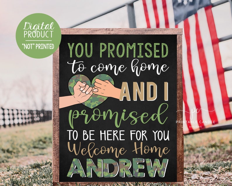 Welcome Home Wife Spouse Husband Sign Camo Homecoming Soldier - Etsy