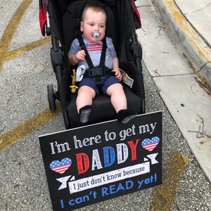 Welcome Home Daddy Sign Red White Blue Homecoming Back From Deployment ...