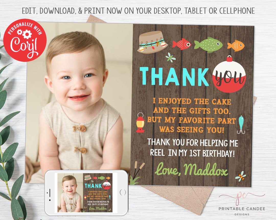 Fishing Thank You Rustic Outdoors Fish Printable Instant Download ...