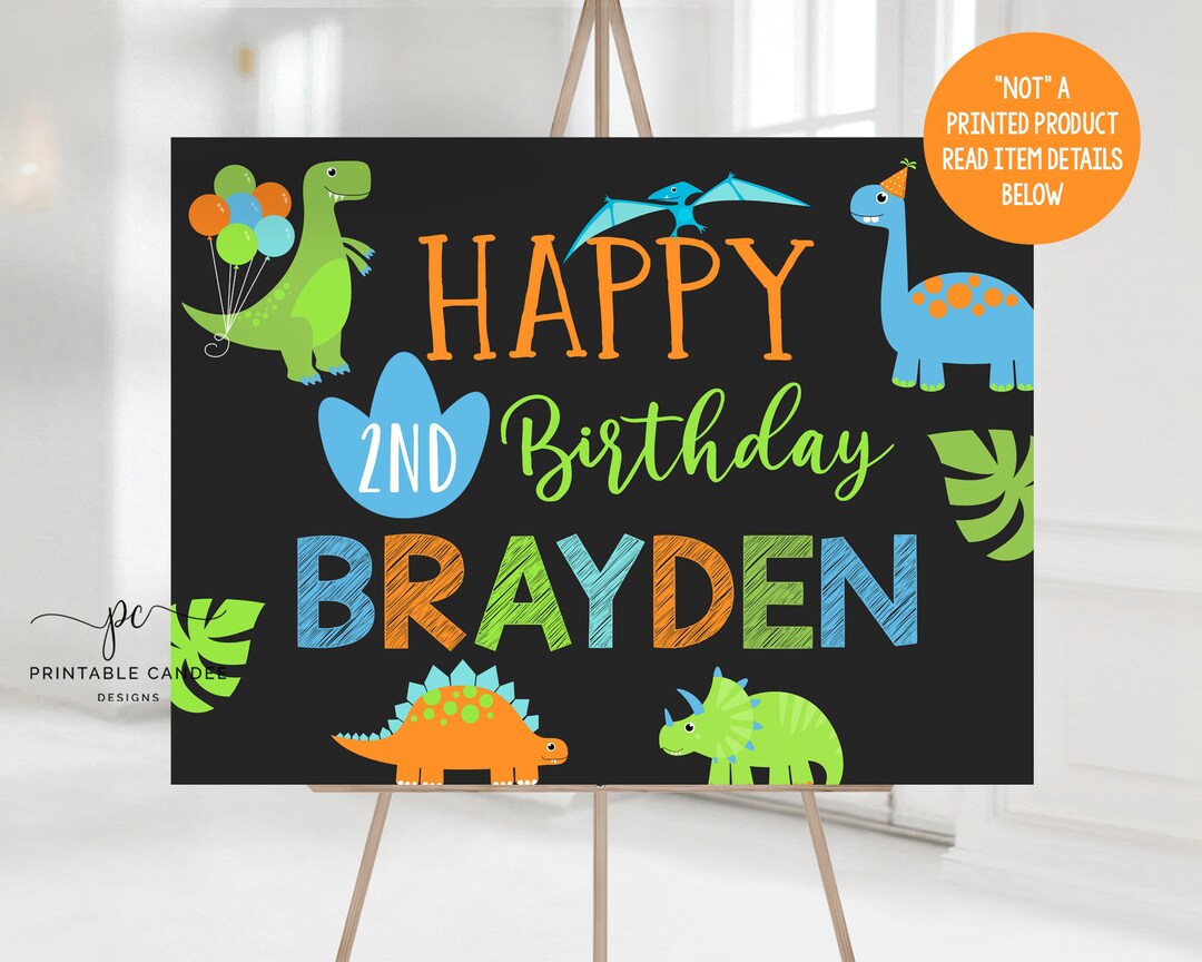 Dinosaur Party Backdrop Chalk Dino Theme Birthday Decor Boy Dinos ...