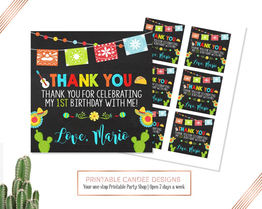 Fiesta Favor Tags, Fiesta Gift Tags, Fiesta Party Decor, Thank You Tags ...