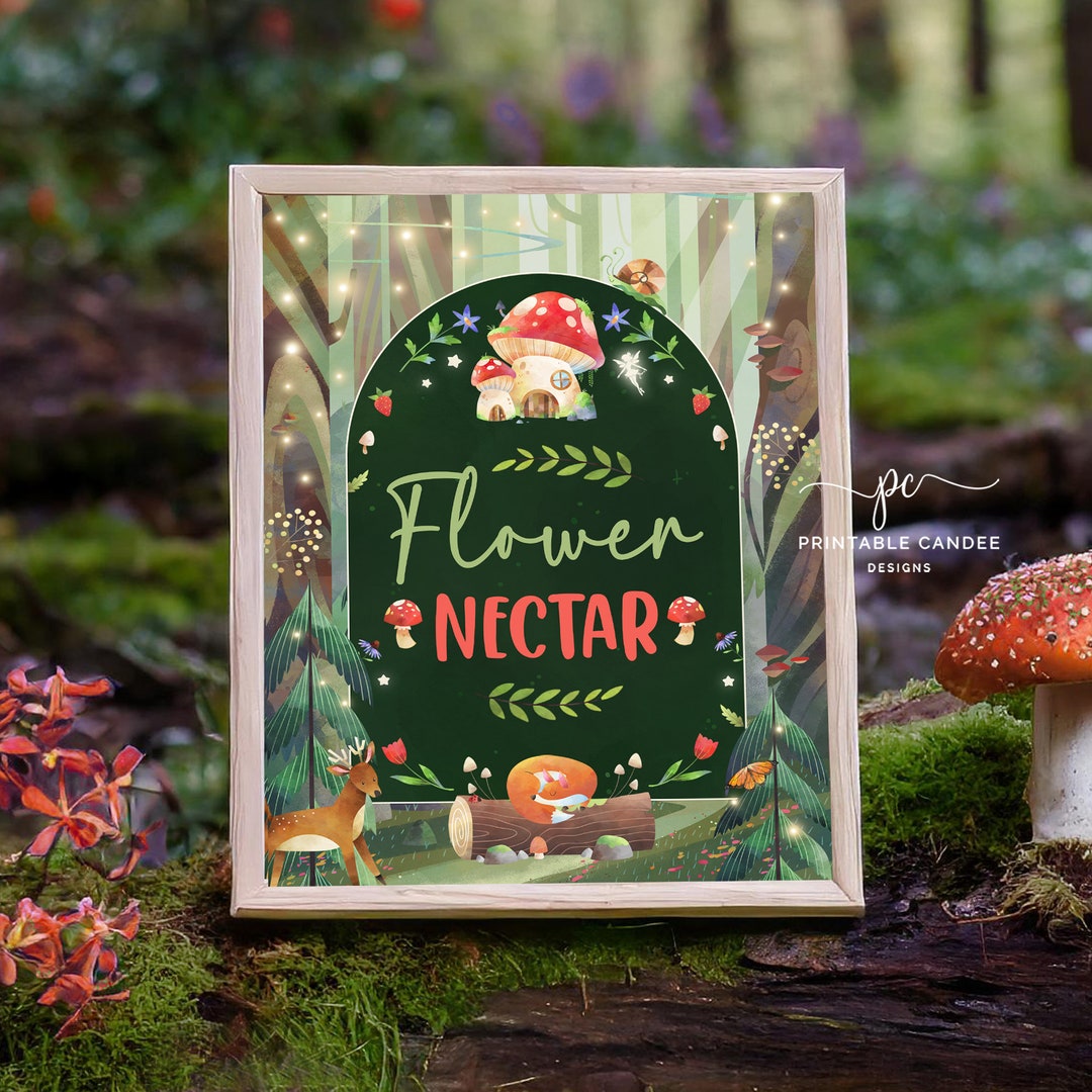 Enchanted Forest Party Drink Sign Woodland Fairy Birthday Decor ...
