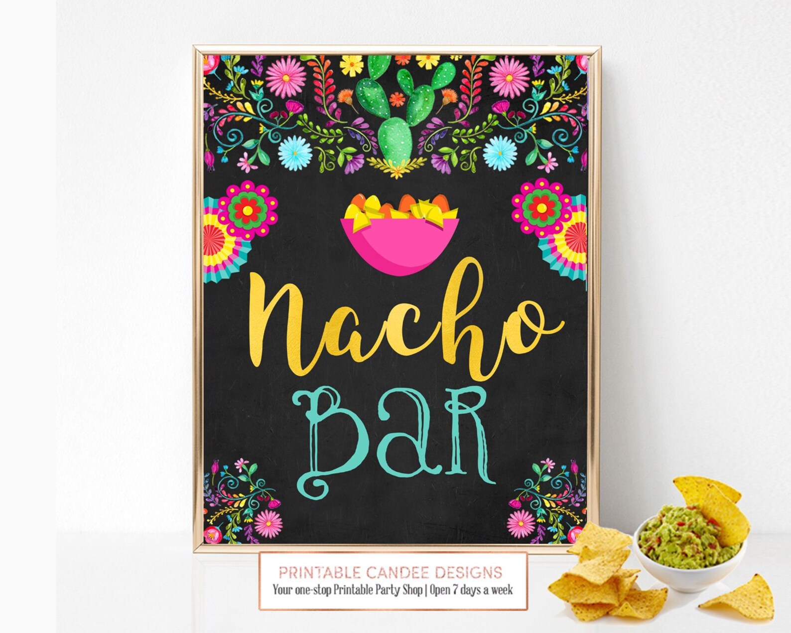 Nacho Bar Sign Cinco De Mayo Taco Party Birthday Fiesta Baby Shower ...