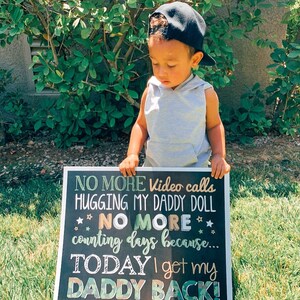 Welcome Home Daddy Sign Homecoming Kids Back From Deployment Sign ...