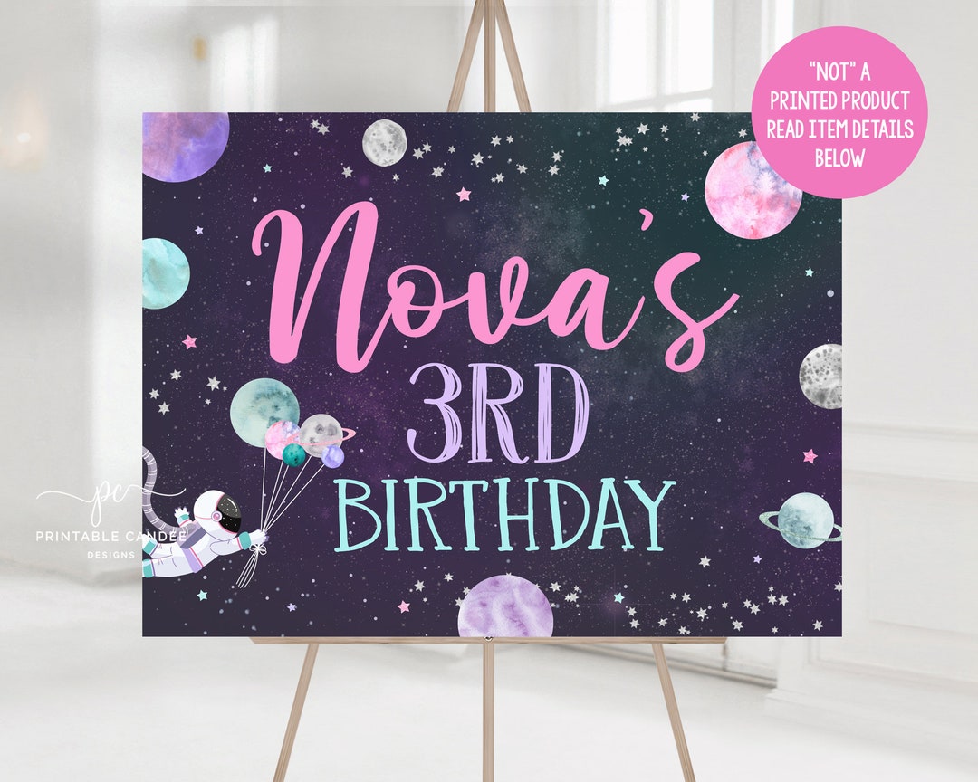 Girl Space Party Backdrop Outer Space Birthday Them Galaxy Party Decor ...