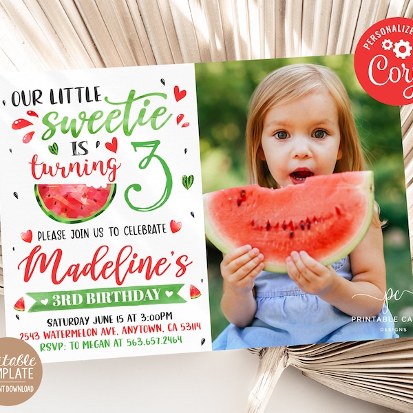 Watermelon Invitation - Etsy