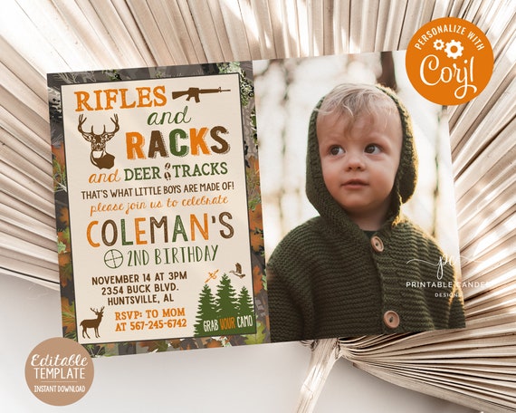 Hunting Theme Party Invitations Hunting Theme Birthday Party Invite,