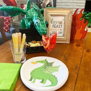 Dragon Food Sign Dragon Birthday Party Printables White Dragon Feast ...