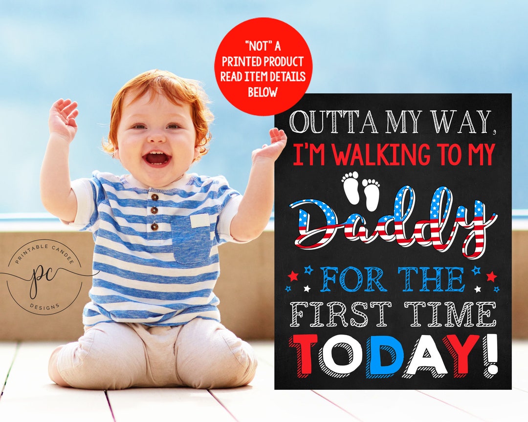 Welcome Home Walking to Daddy Sign Red White Blue Homecoming Back From ...