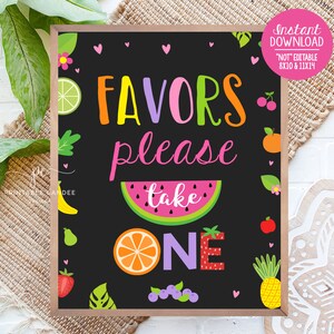 Twotti Frutti Favor Sign Girl Birthday Party Tropical Summer Chalk ...